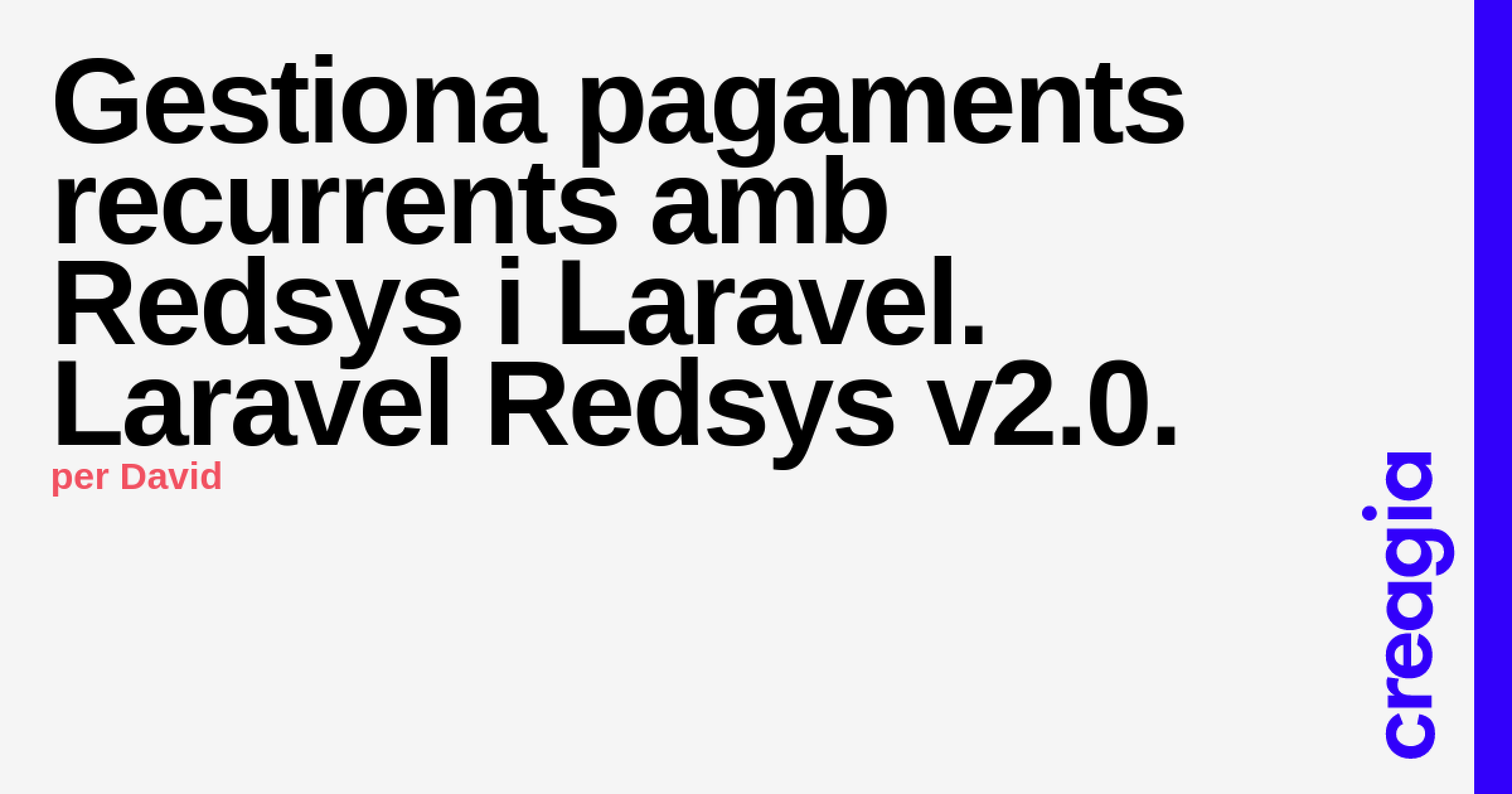 Gestiona pagaments recurrents amb Redsys i Laravel. Laravel Redsys v2.0 ... Gestiona pagaments recurrents amb Redsys i Laravel. Laravel Redsys v2.0 ...
